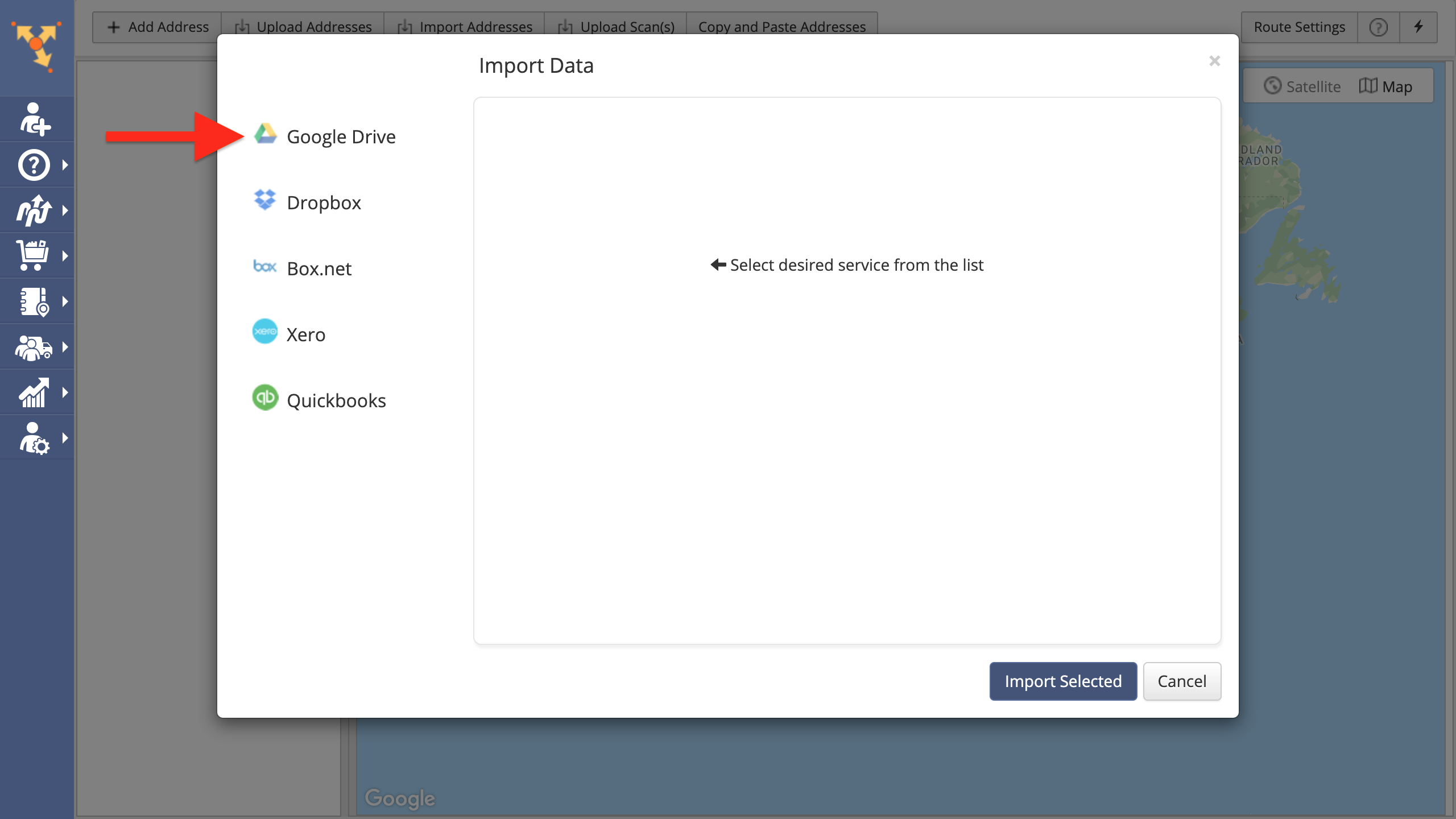 Plan Routes With Files From Google Drive On Route Planner