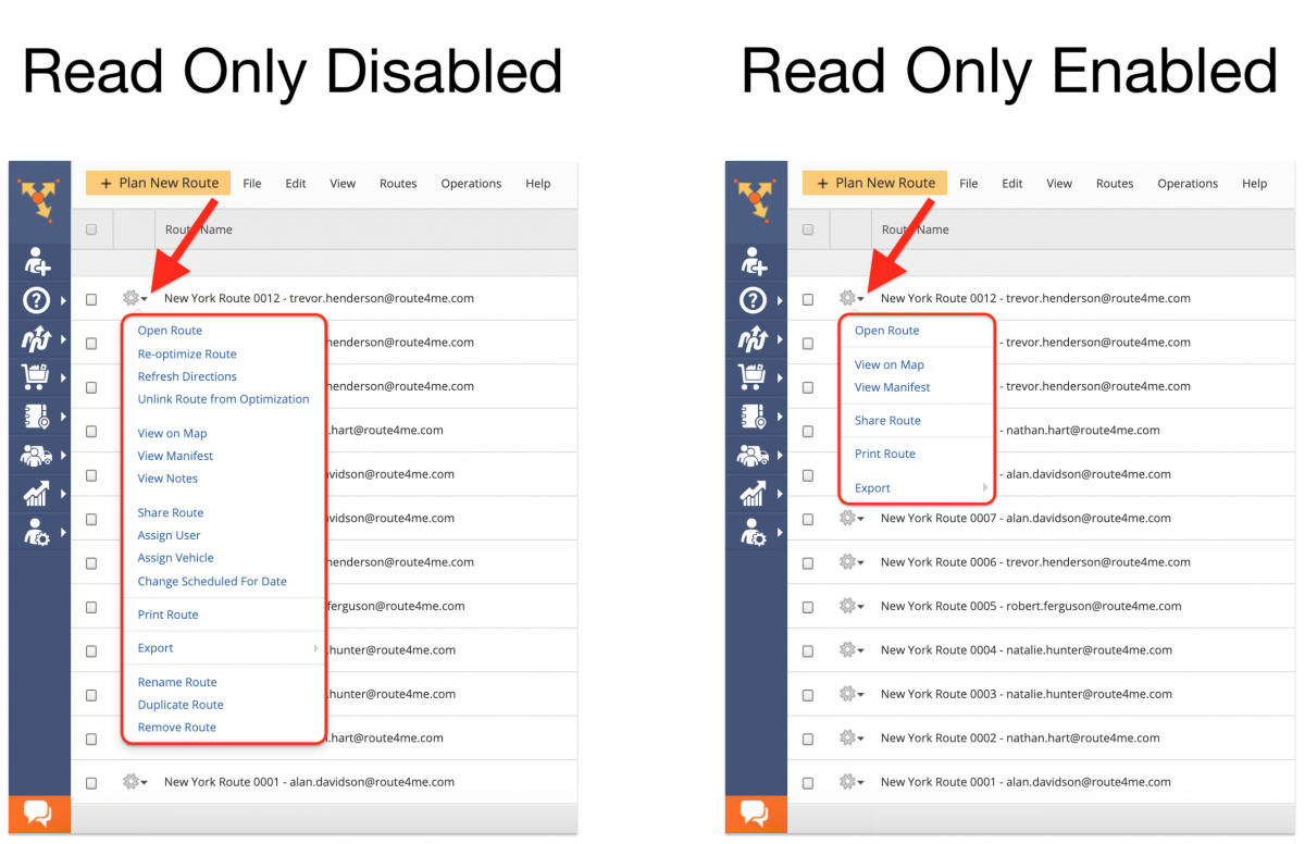 Route Planner Route Read Only Mode For Delivery Drivers