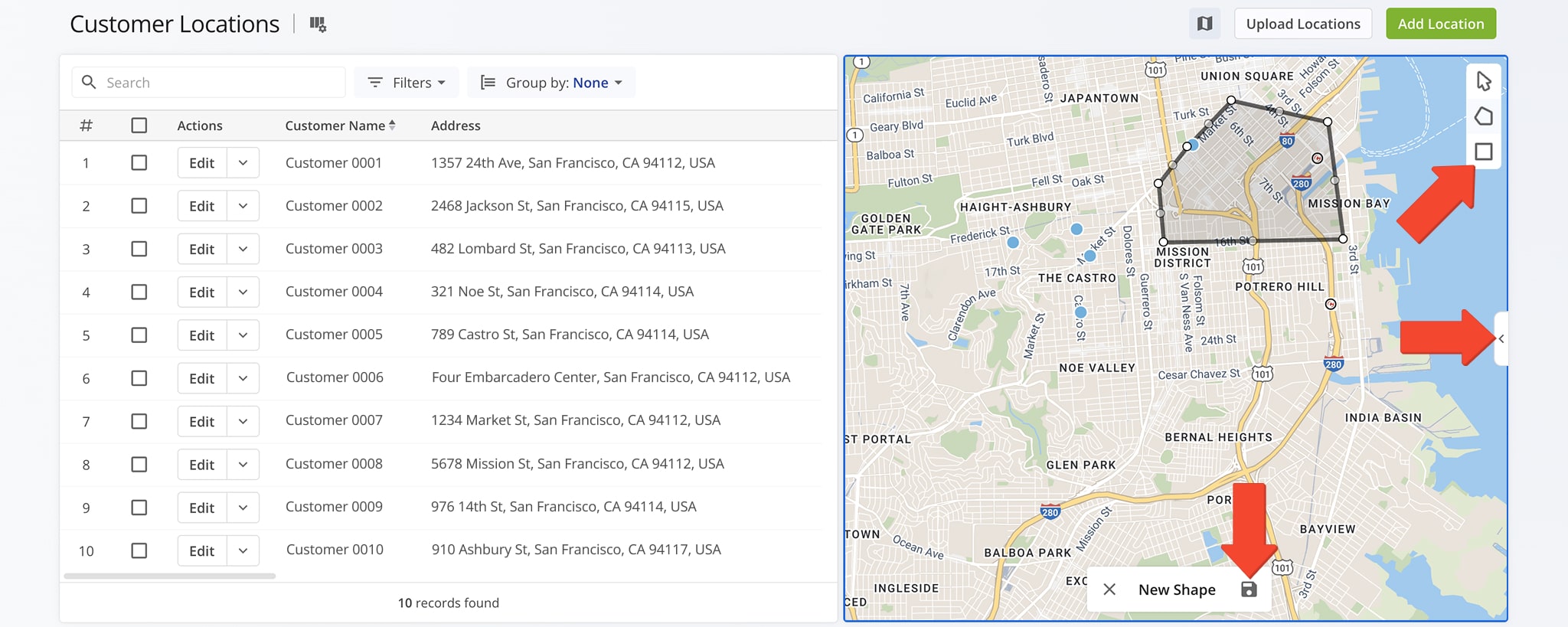 Customer Locations - Last Mile Route Optimization Software